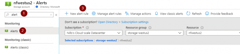 Adding alerts to Azure Storage metrics – NillsF blog