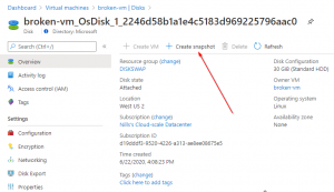 VM Broken? Use OS disk swap in Azure to fix and restore – NillsF blog
