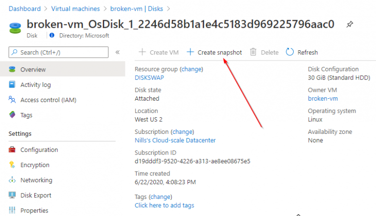 VM Broken? Use OS disk swap in Azure to fix and restore – NillsF blog