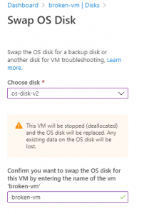 VM Broken? Use OS disk swap in Azure to fix and restore – NillsF blog