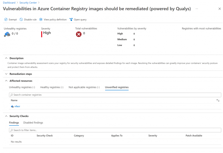 Image security scanning in Azure Container Registry – NillsF blog