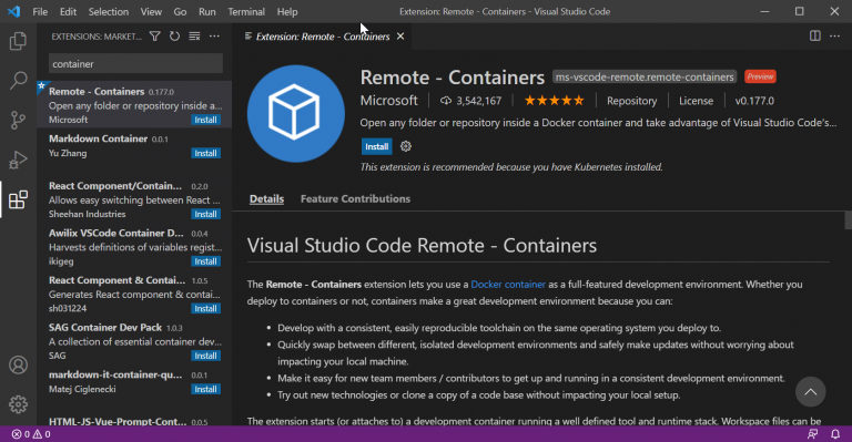 Development containers in Visual Studio code are awesome – NillsF blog